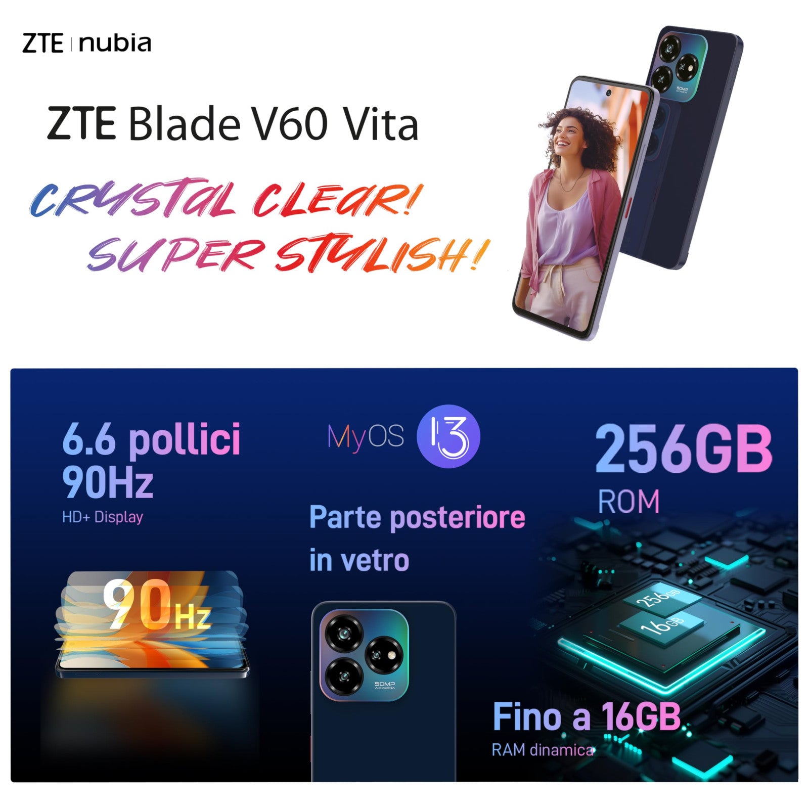 ZTE Blade V60 Vita: 256GB, 50MP, 6.6" Smartphone | BestDigit