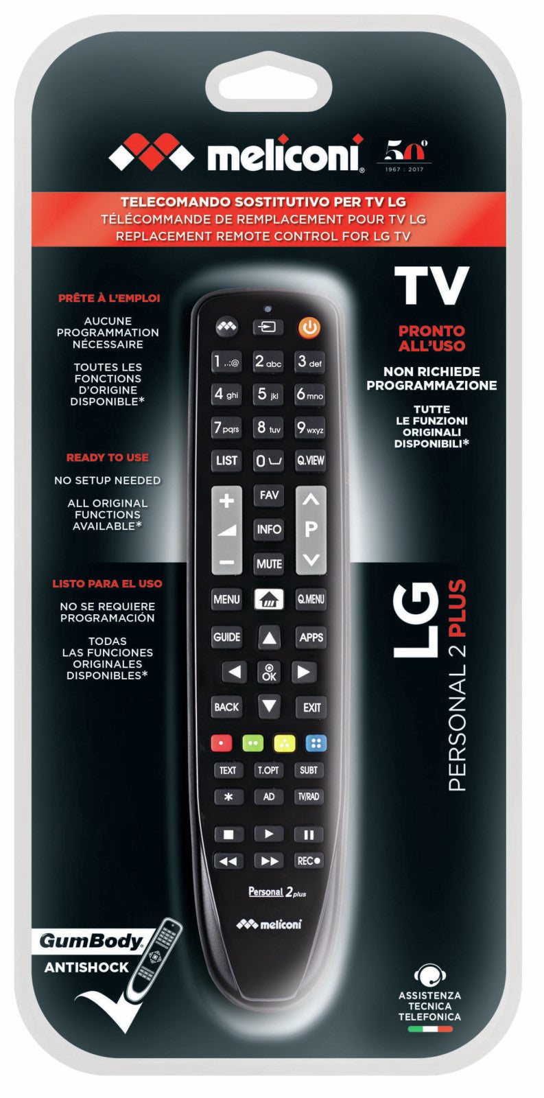 Meliconi Gumbody Remote Control: Ergonomic TV Control | BestDigit